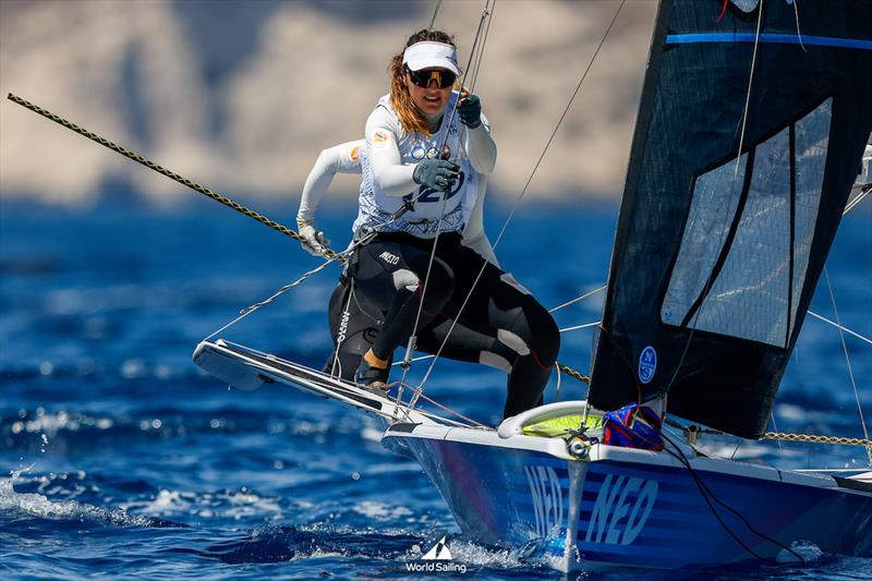 Annette Duetz (NED) 49er FX - - Marseille - Paris2024 Olympic Regatta ...