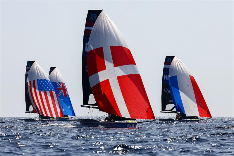 USA, NZL, NED and DEN - 49er FX- Marseille - Paris2024 Olympic Regatta ...