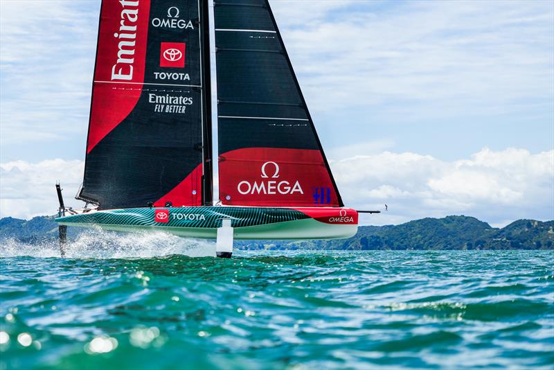 AC40 - winner 2023 World Sailing 2023 `Boat of the Year` is sailed by a ...