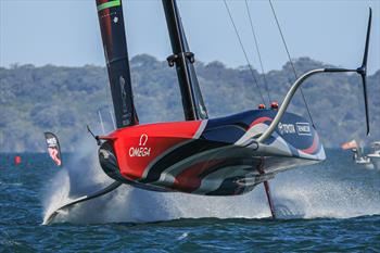 America's Cup: AC75 sails away after violent high speed nosedive
