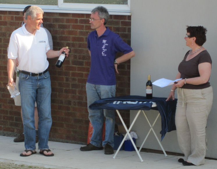(l to r) Marconi Spring 15 TT winner Kevin Kirby accepts his prize from ...