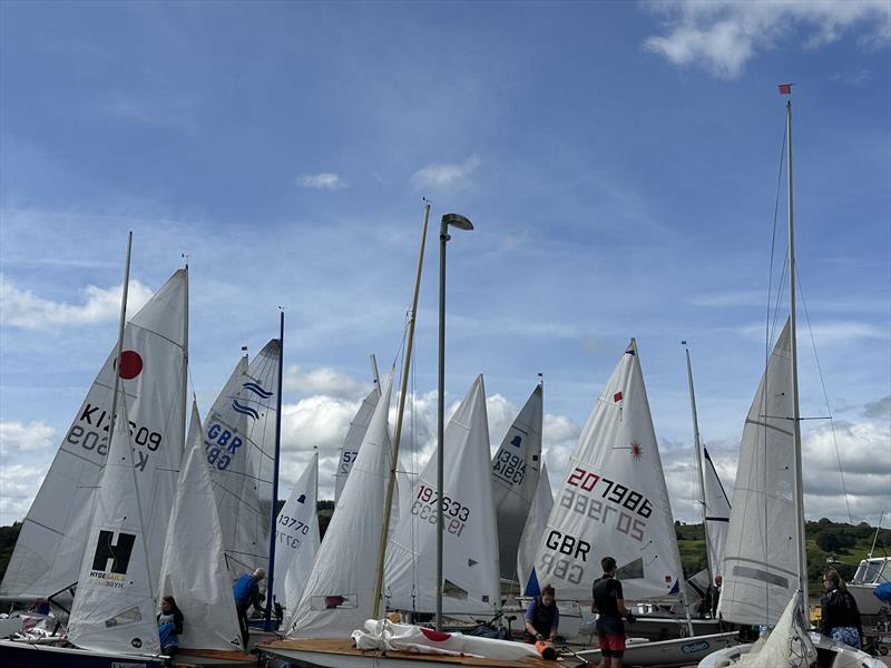 Kippford Week 2023 - Sails on the pier, preparing ashore before the race