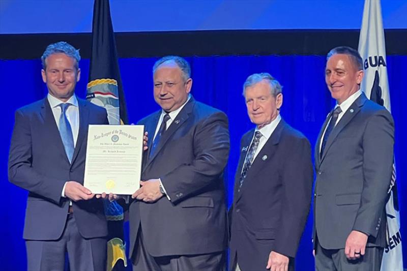 Richard Jenkins, left, receives the 2022 Albert A. Michelson Award from ...