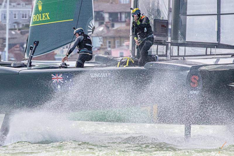 Wednesday high wind practice in the Solent ahead of the Cowes SailGP event