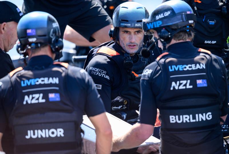 Blair Tuke, Co-CEO and wing trimmer of New Zealand SailGP Team, speaks ...