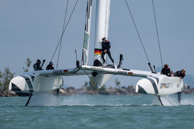 Germany SailGP Team helmed by Erik Heil in action on Race Day 1 of the ...