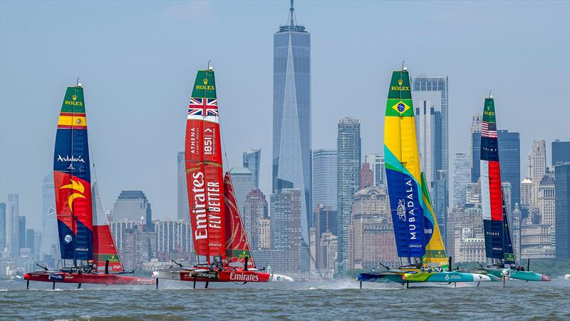 Teams sail past New York skyline - Mubadala New York Sail Grand Prix ...