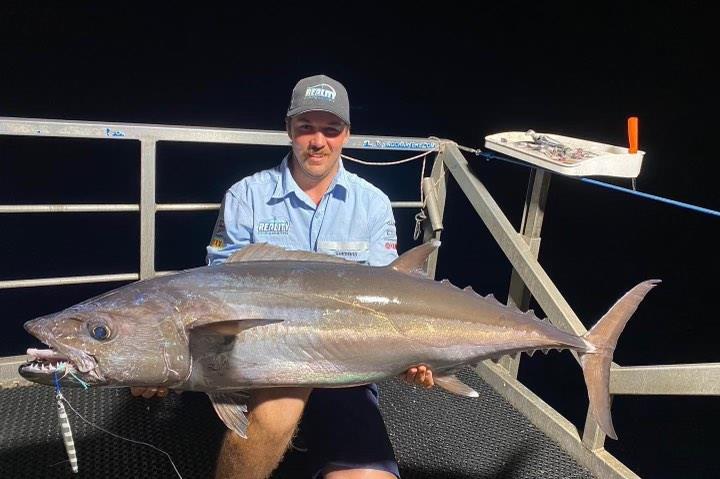 Kealen from Big Cat Reality Charters with a nice dogtooth tuna caught ...