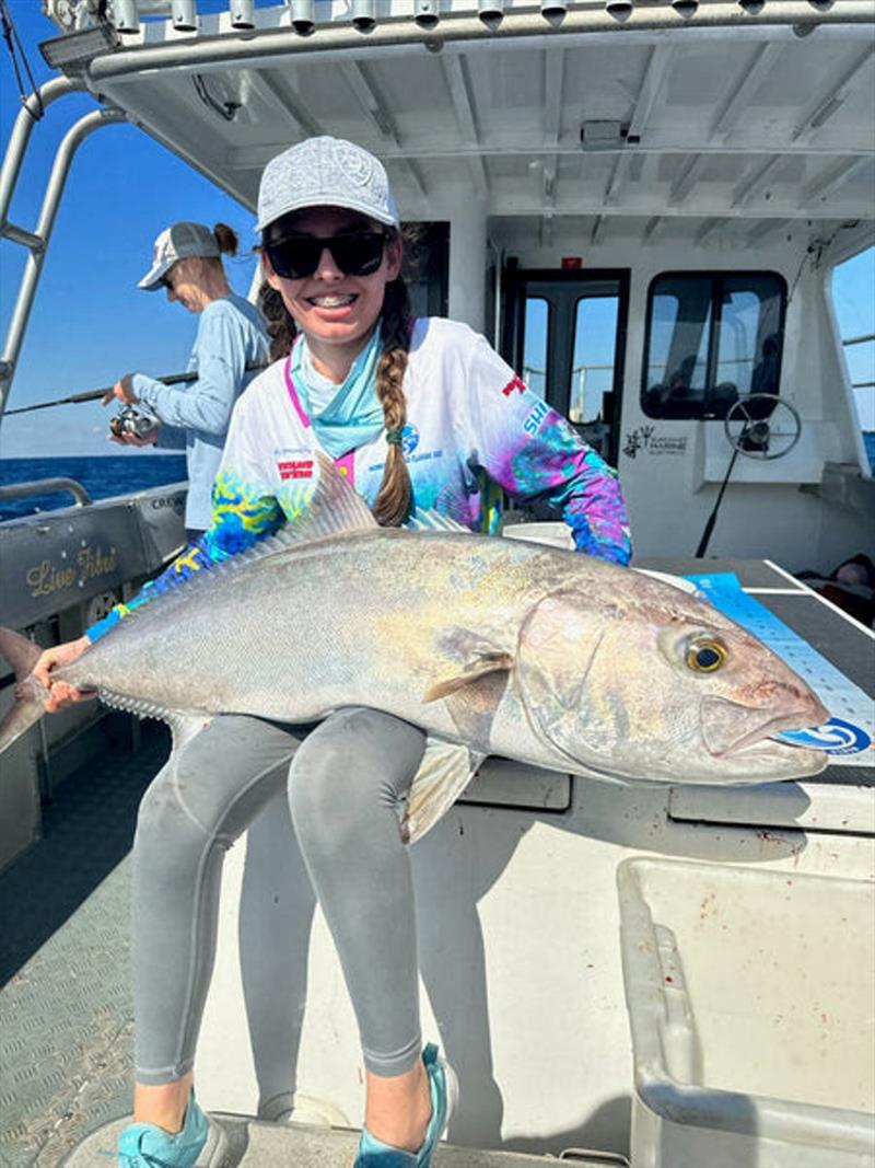 A horse Amberjack for a young lass aboard Double Island Point Fishing ...