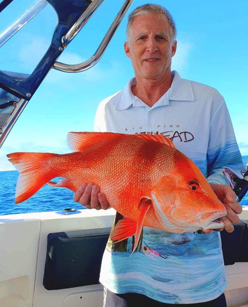 A nice little red emperor for a client of Hot Reels Charters