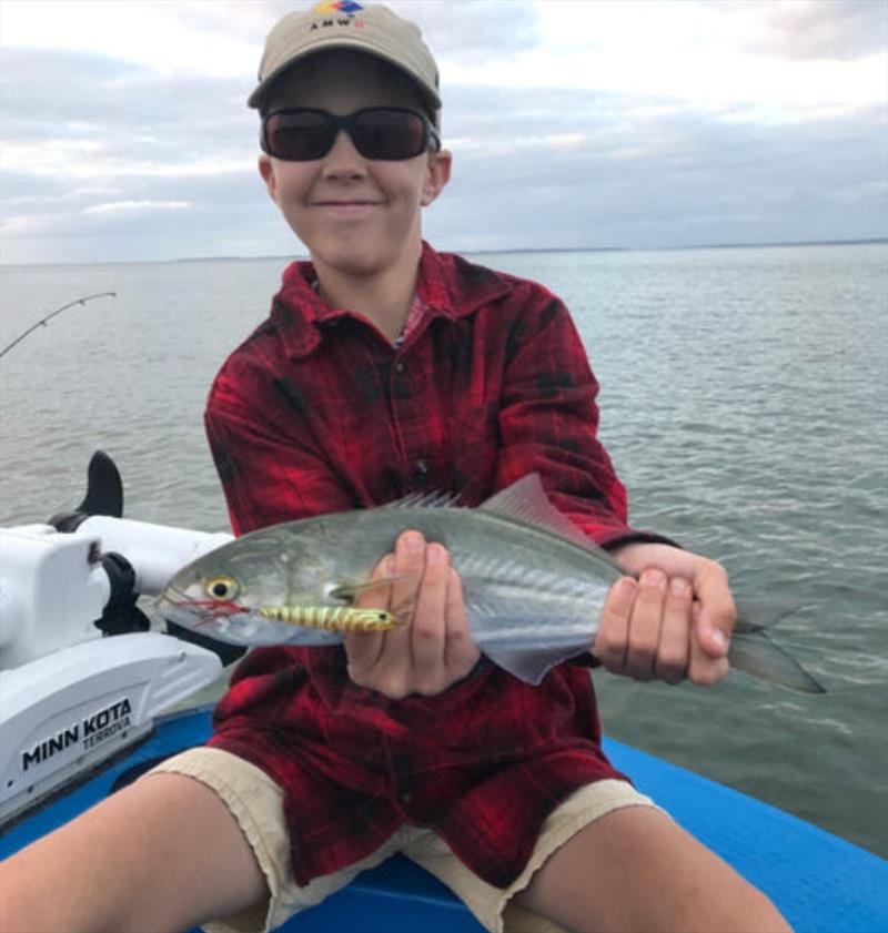 Young Kallum was chuffed with this nice chopper tailor on topwater