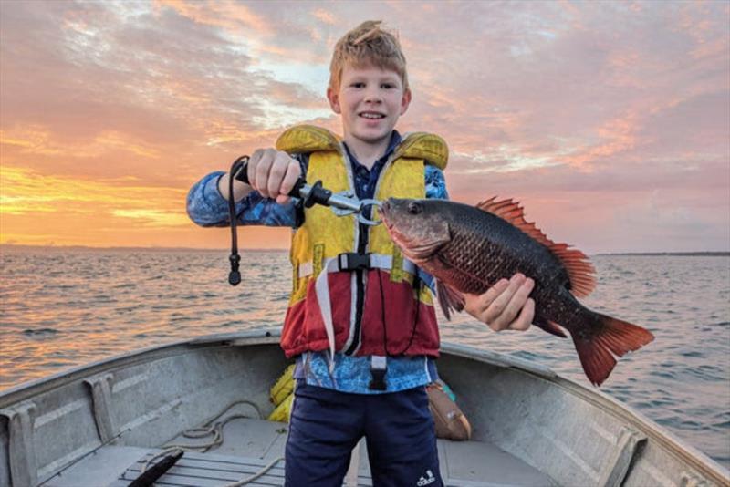 Steven Harvey was stoked with his first ever mangrove jack, caught ...