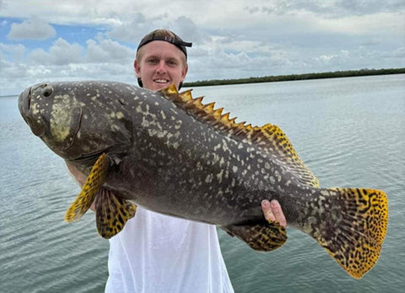 Taj caught this Qld Groper locally this week. They are cool fish, but ...