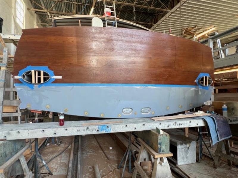 Hull #9 - Transom exhaust installed