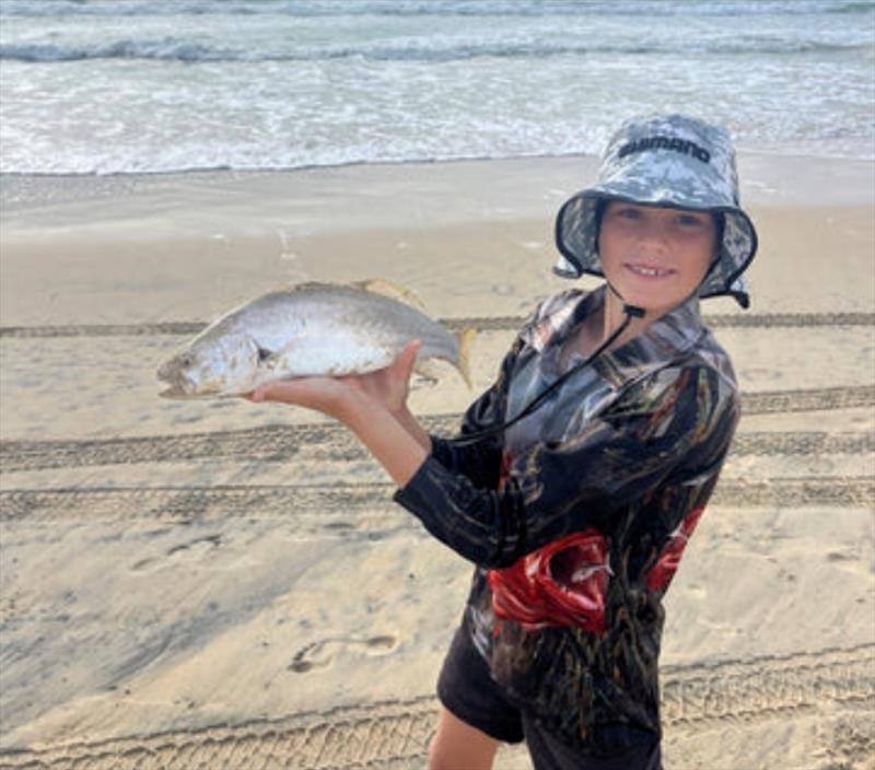 Lucas Ferguson was proud of this chunky little jewfish he caught and ...