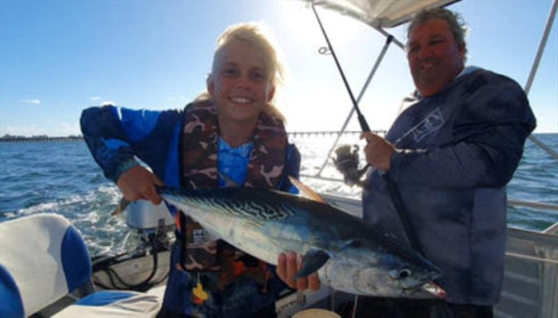 Young Jo had a ball casting into schools of tuna last weekend. He ...