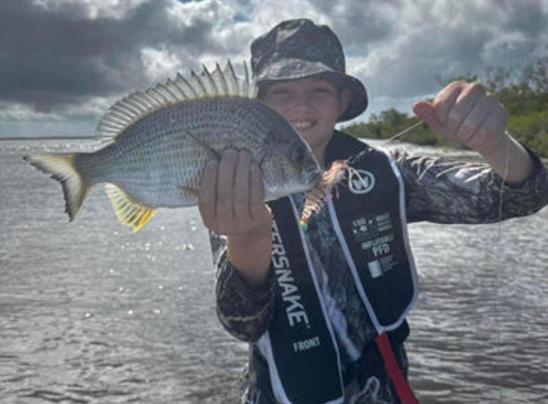Yellowfin bream are on the move out of our estuaries. This one snatched ...