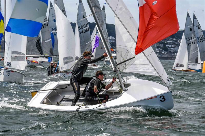 Eden and Josh Hyland on day 3 of the Gul GP14 Worlds at Mount's Bay