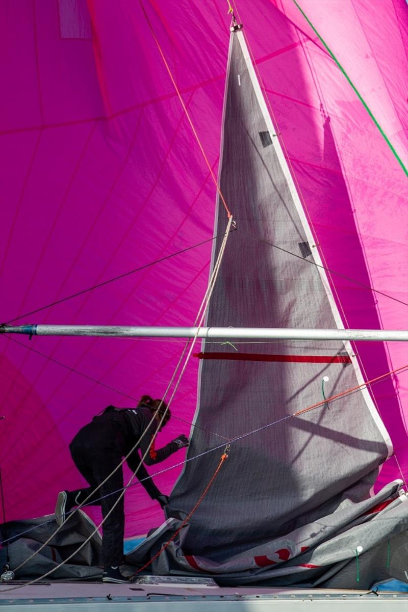 Headsail down chute up in Race 2