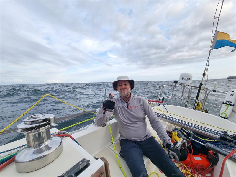 Carlos Aydos aboard Crux during the the Tollgate Islands Race