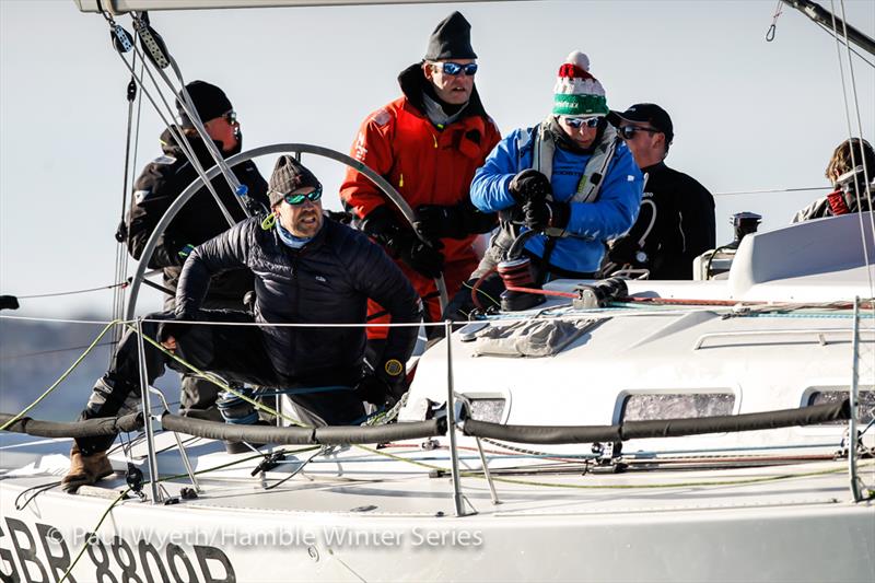 Mojo Risin, J109, during HYS Hamble Winter Series Race Week 8