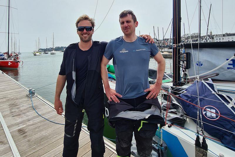 Irish sailor Tom Dolan and his French co-skipper Achille Nebout finish ...