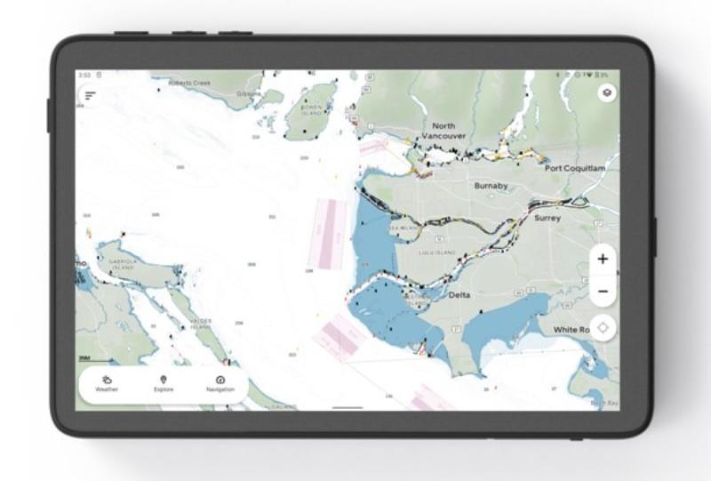 Orca Display 2 with charts of Vancouver