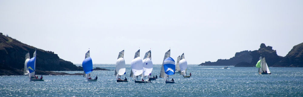 Action from the Merlin Rocket Silver Tiller event at Salcombe