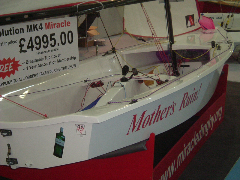 A select of the dinghies at the Earls Court Boat Show