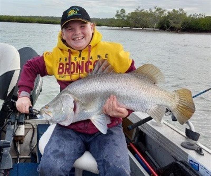 Young gun angler Charlie with a nice saltwater barra
