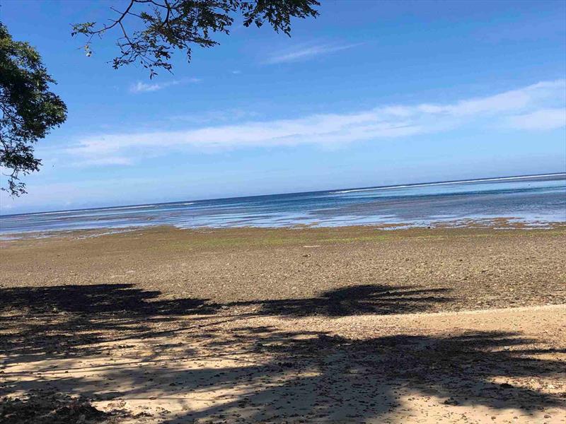 low tide, coral beach