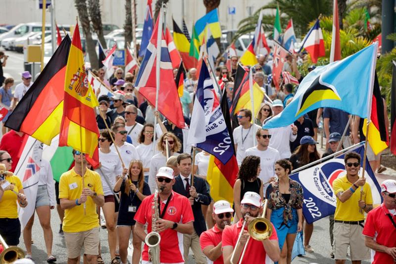 Parade of flags for the 37th Atlantic Rally for Cruisers