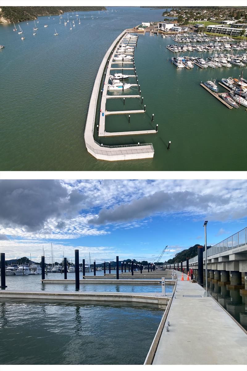New Zealand Marina adds unique curved sea wall