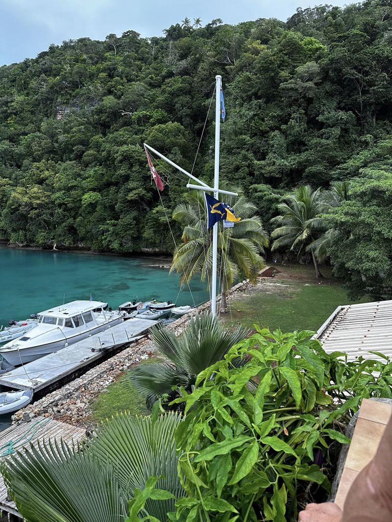 OCC Regional Rear Commodore's flag flying over the yacht club