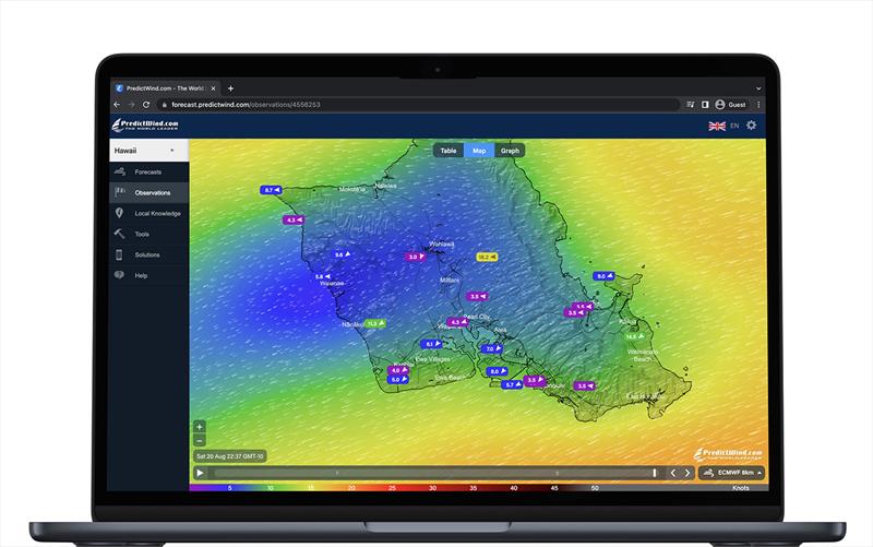 PredictWind Observations on your Laptop