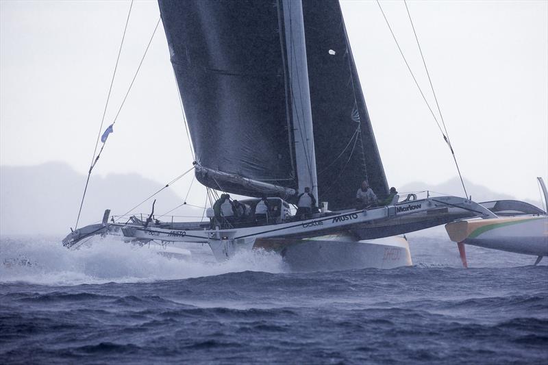 Phaedo^3 side by side with Maserati South of Guadeloupe in the RORC ...