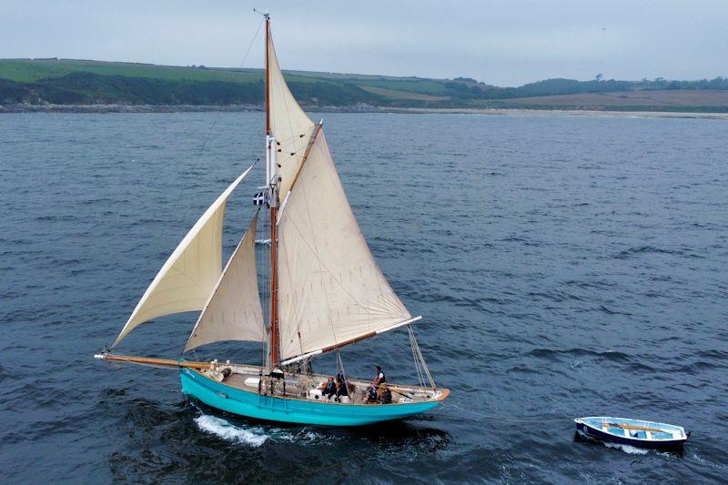Tallulah, a 44ft pilot cutter, sailing to Falmouth