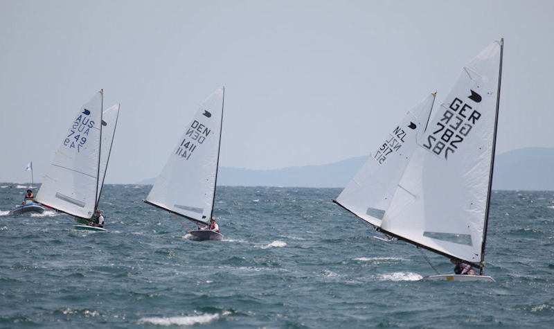 Andre Budzien leads race 5 on day 3 of the Singa OK Dinghy Worlds