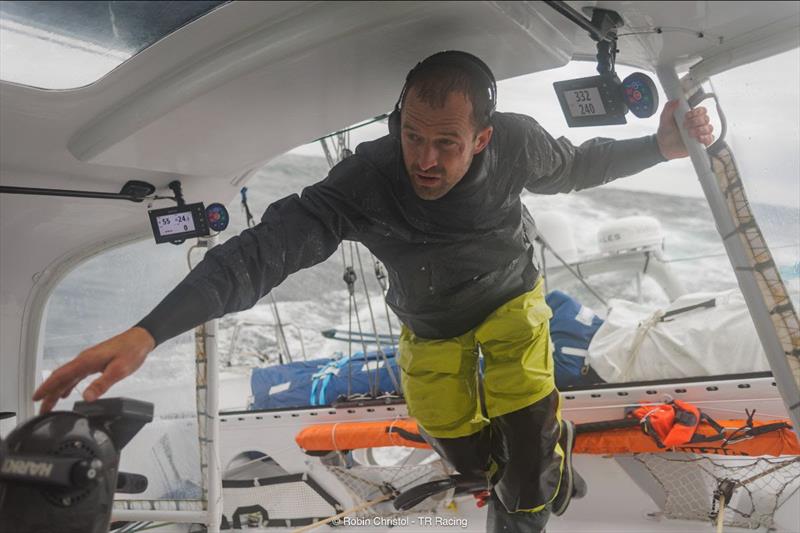 Sam Goodchild in his own waters for the Rolex Fastnet Race