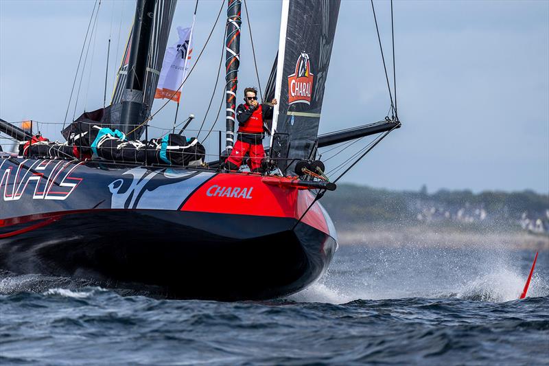 Working on the foredeck - Charal - full foiler - IMOCA60 - Lorient ...