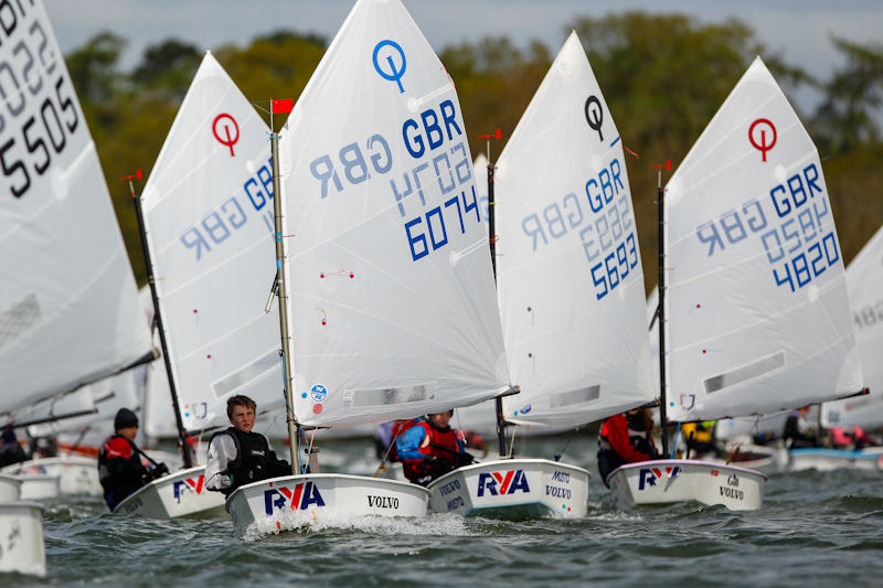Optimists on day two of the RYA Eric Twiname Championships