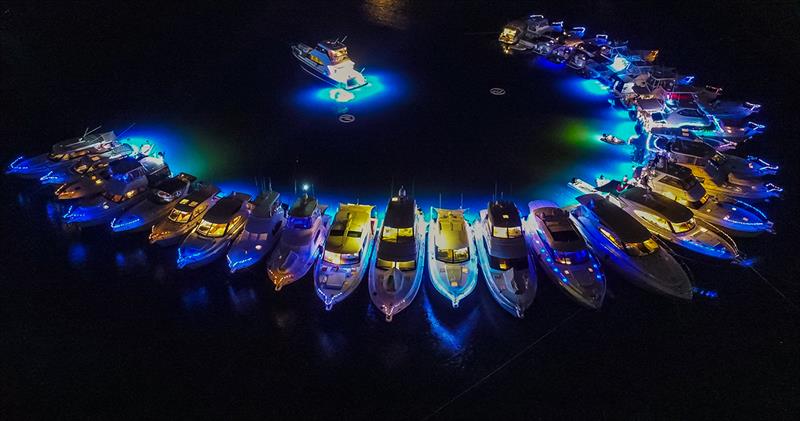 Lasers light up the night sky on the Gold Coast for R Marine Jones raft-up