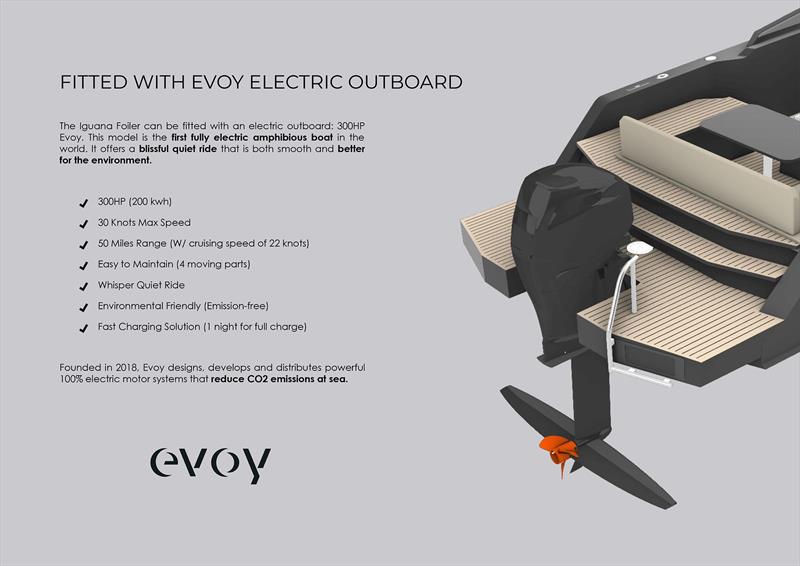 Model Brochure - First electric amphibious boat the Iguana Foiler