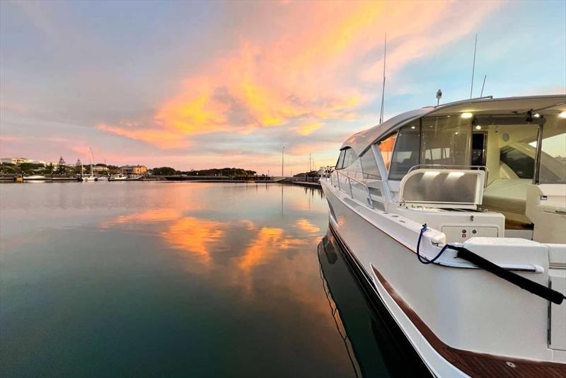 Safely moored and enjoying a sunset