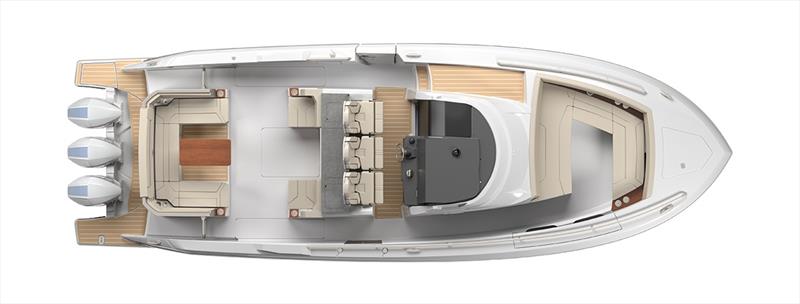 Tiara 38 LS - Standard exterior plan view without hardtop