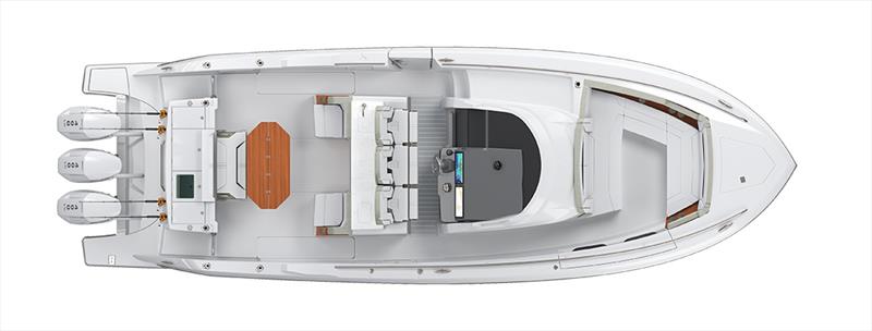 Tiara 38 LS - Exterior plan view optioned with adventure modulee