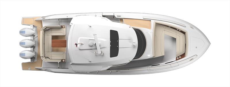 Tiara 38 LS - Standard exterior plan view with hardtop