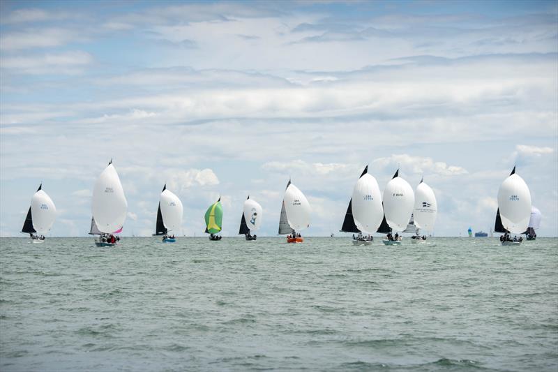 A spectacular sight as the Quarter Ton Cup fleet race downwind on day 2 ...