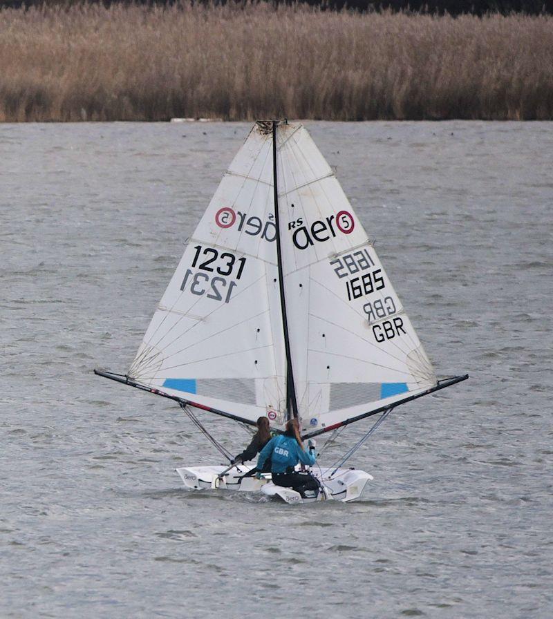 Perfect goosewinging during RS Aero UK Youth Winter Training at Chew