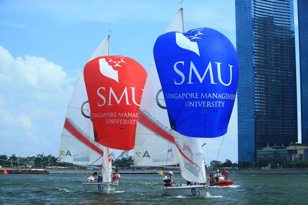 Spinnaker leg to the finish at the Finals.